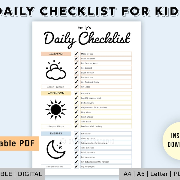 Homeschool Daily Checklist - Etsy