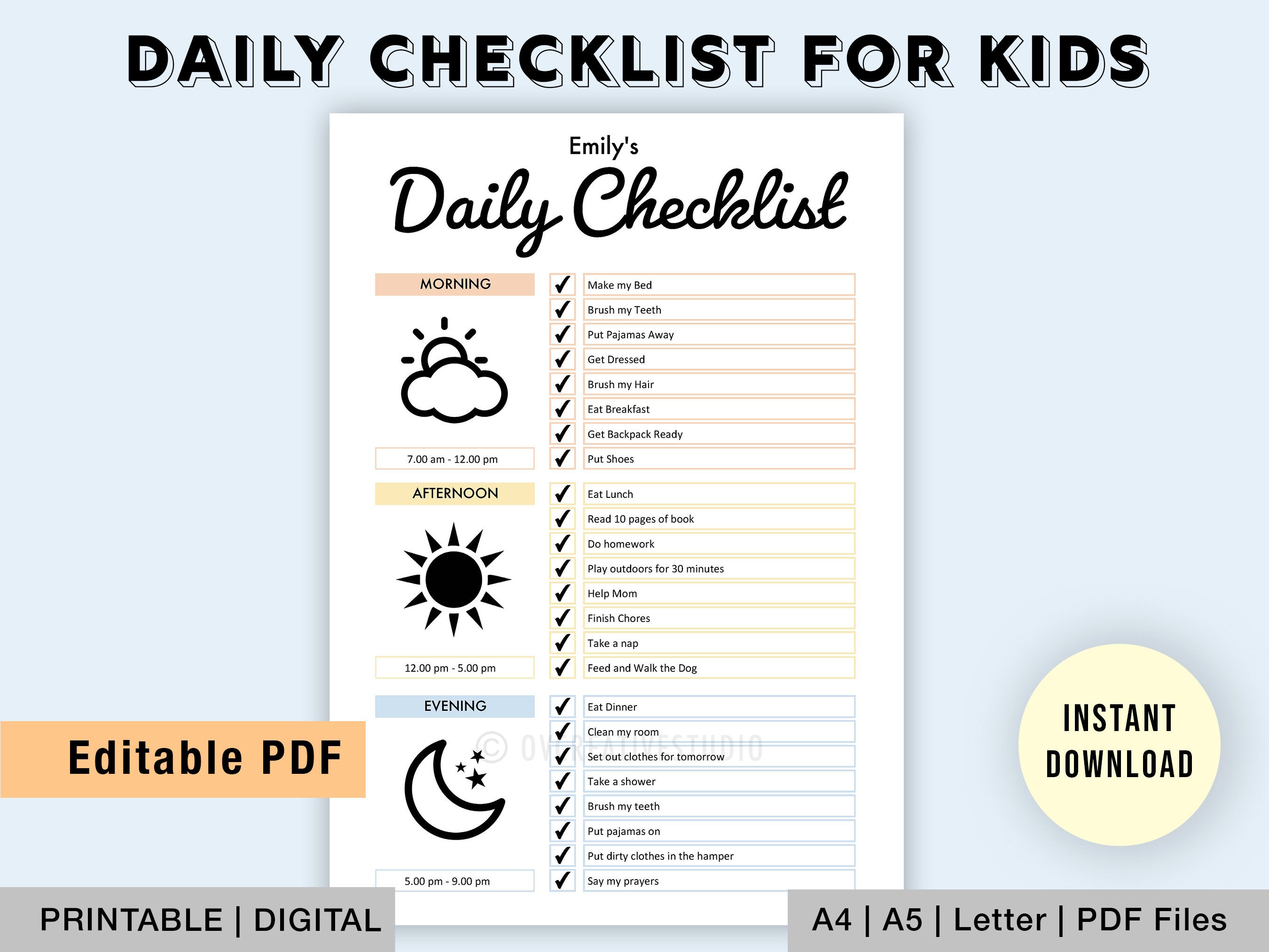 Printable To Do Lists For Kids