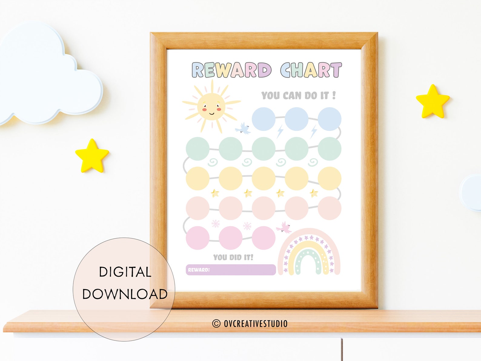 Printable Reward Chart Printable Rainbow Good Behavior Chart - Etsy UK