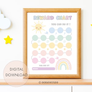 Printable Reward Chart Printable | Rainbow Good Behavior Chart | Kids ...