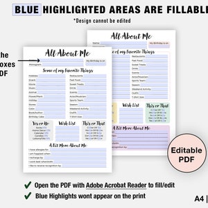 All About Me | Printable, Digital | Get to Know Me, Employee ...