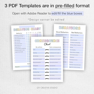 Behavior Chart Bundle for Kids | Good Behavior Checklist, Toddler ...