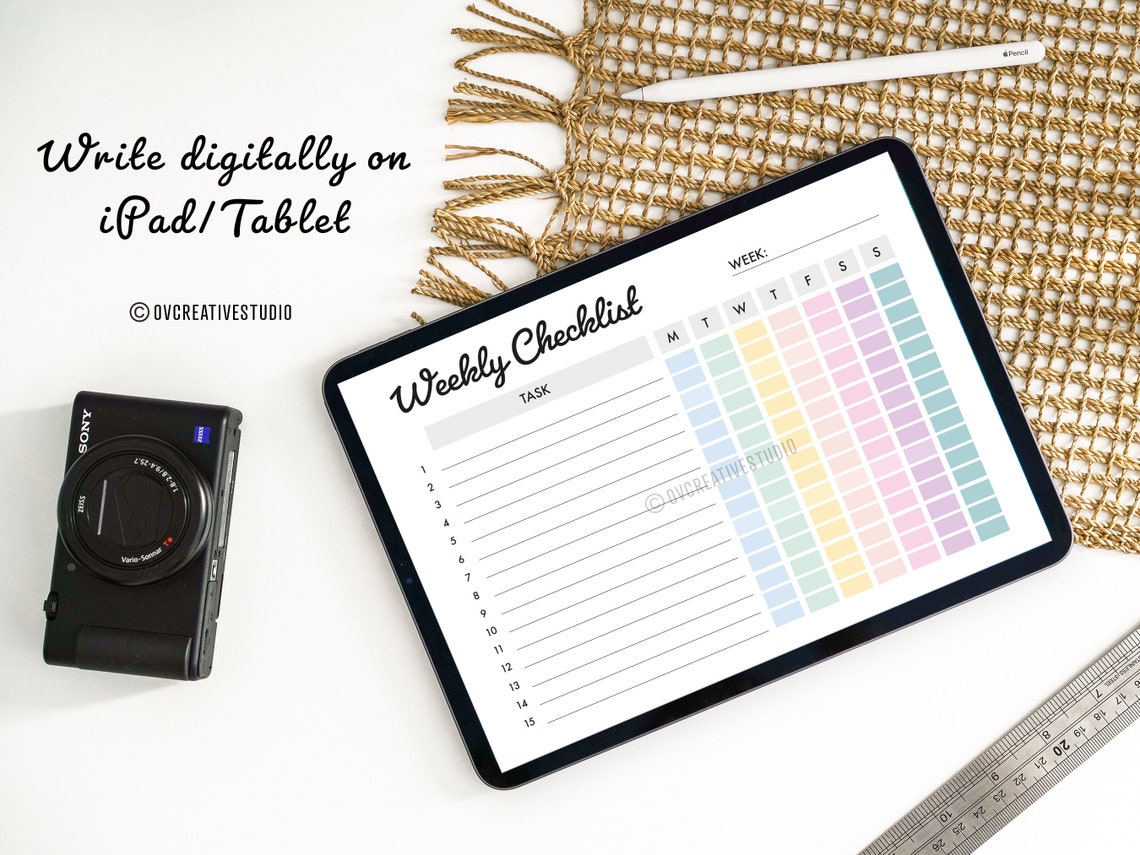 Editable Weekly Checklist | Printable Weekly to Do List | Daily ...