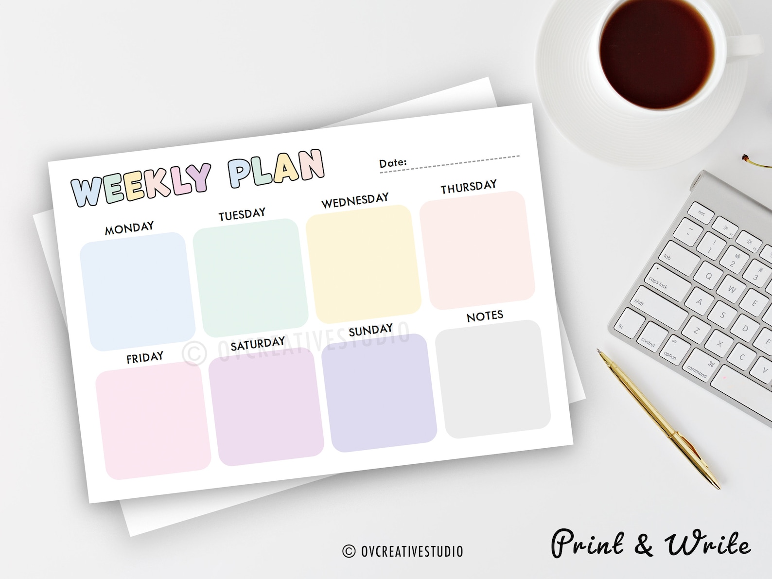Editable Weekly Planner Printable, Digital Weekly Planner PDF Weekly ...