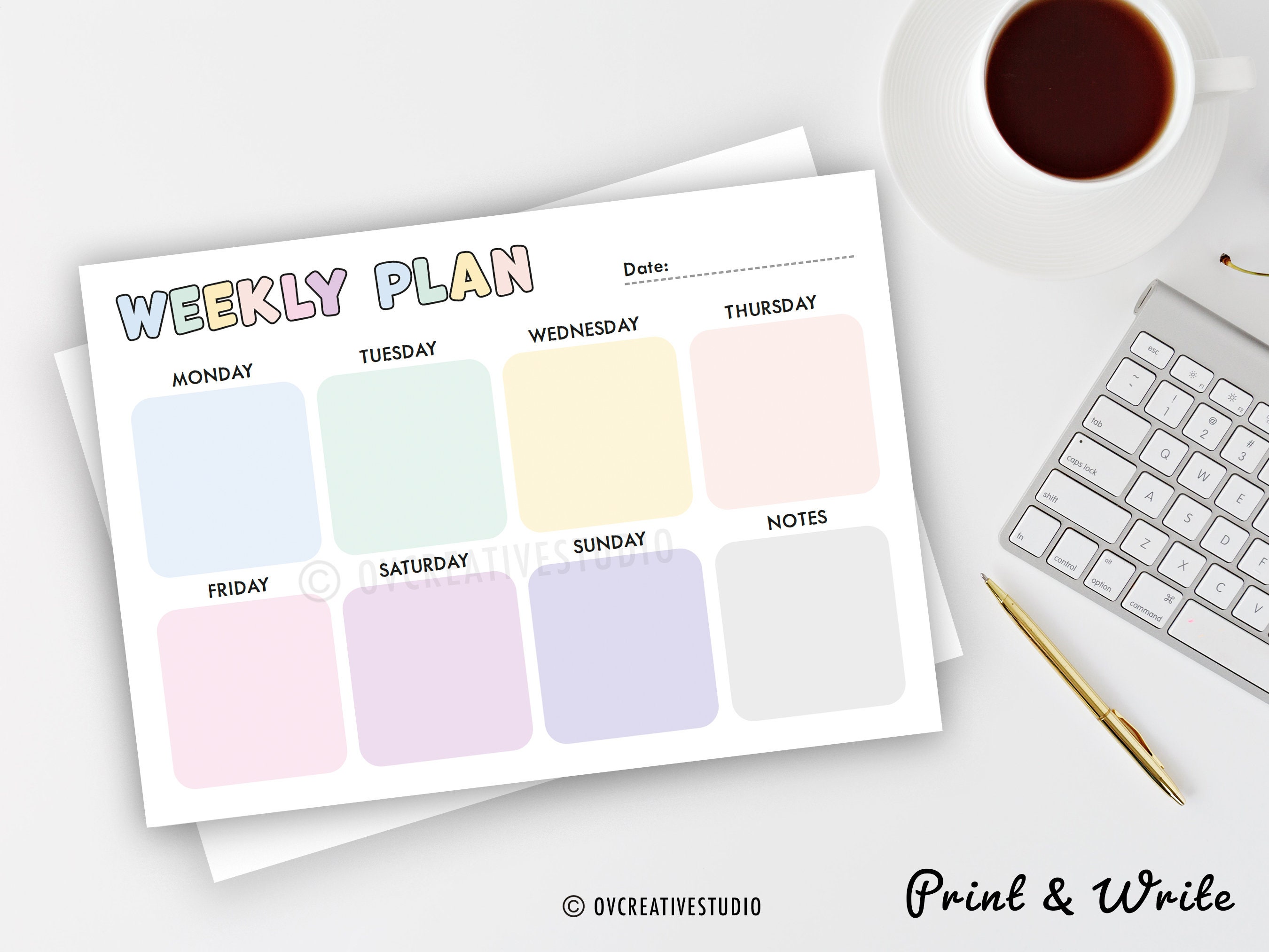 Editable Weekly Planner | Printable, Digital | Weekly Planner PDF ...