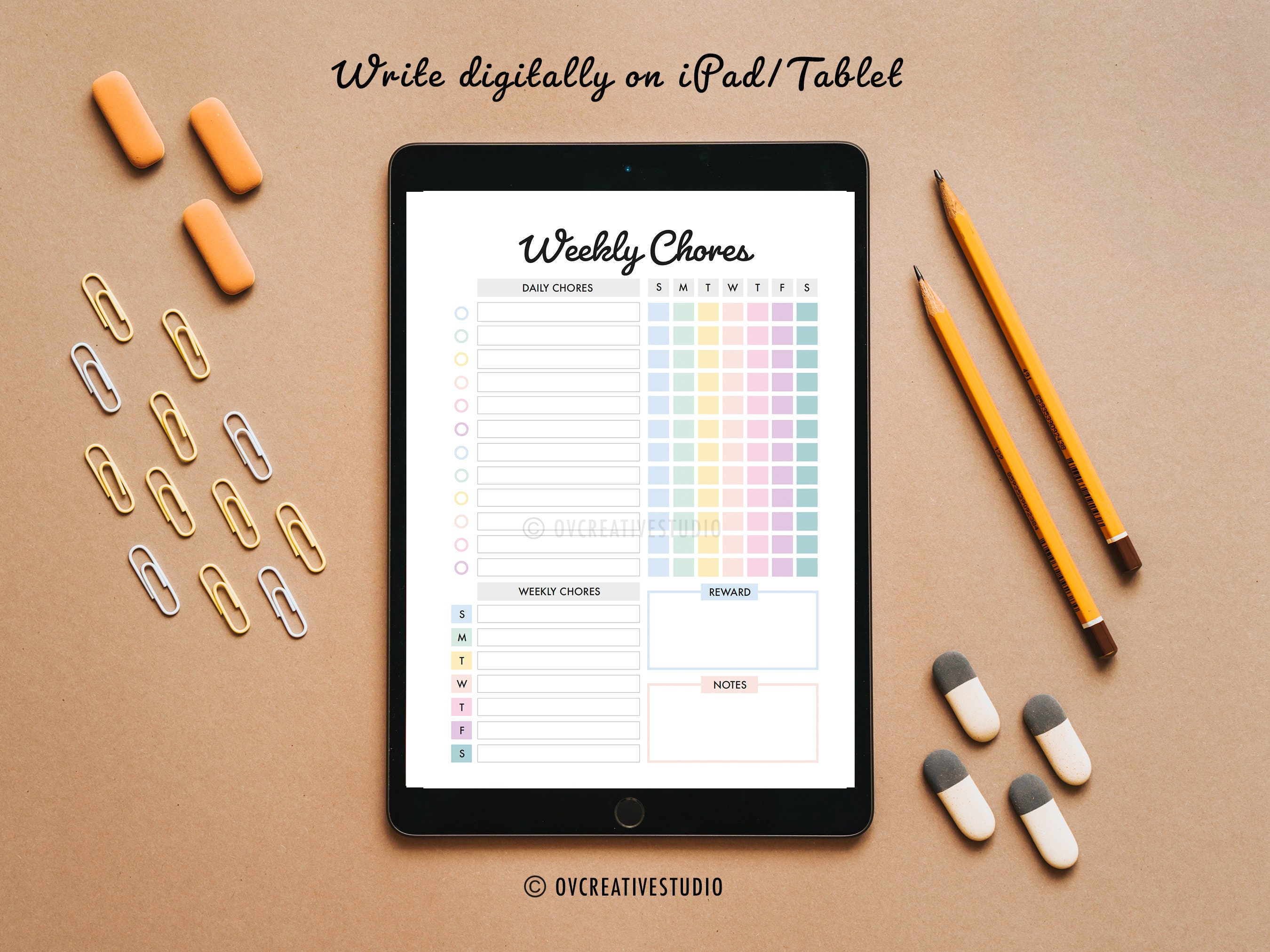 Editable Weekly Chore Chart for Kids Printable Kids Daily - Etsy