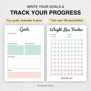 Editable Weight Loss Journal, Weight Loss Tracker Printable, Habit ...