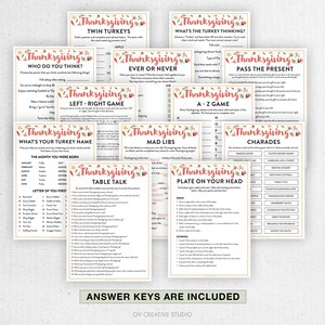 Thanksgiving Games Bundle Printable, Trivia, Emoji Pictionary, Bingo ...
