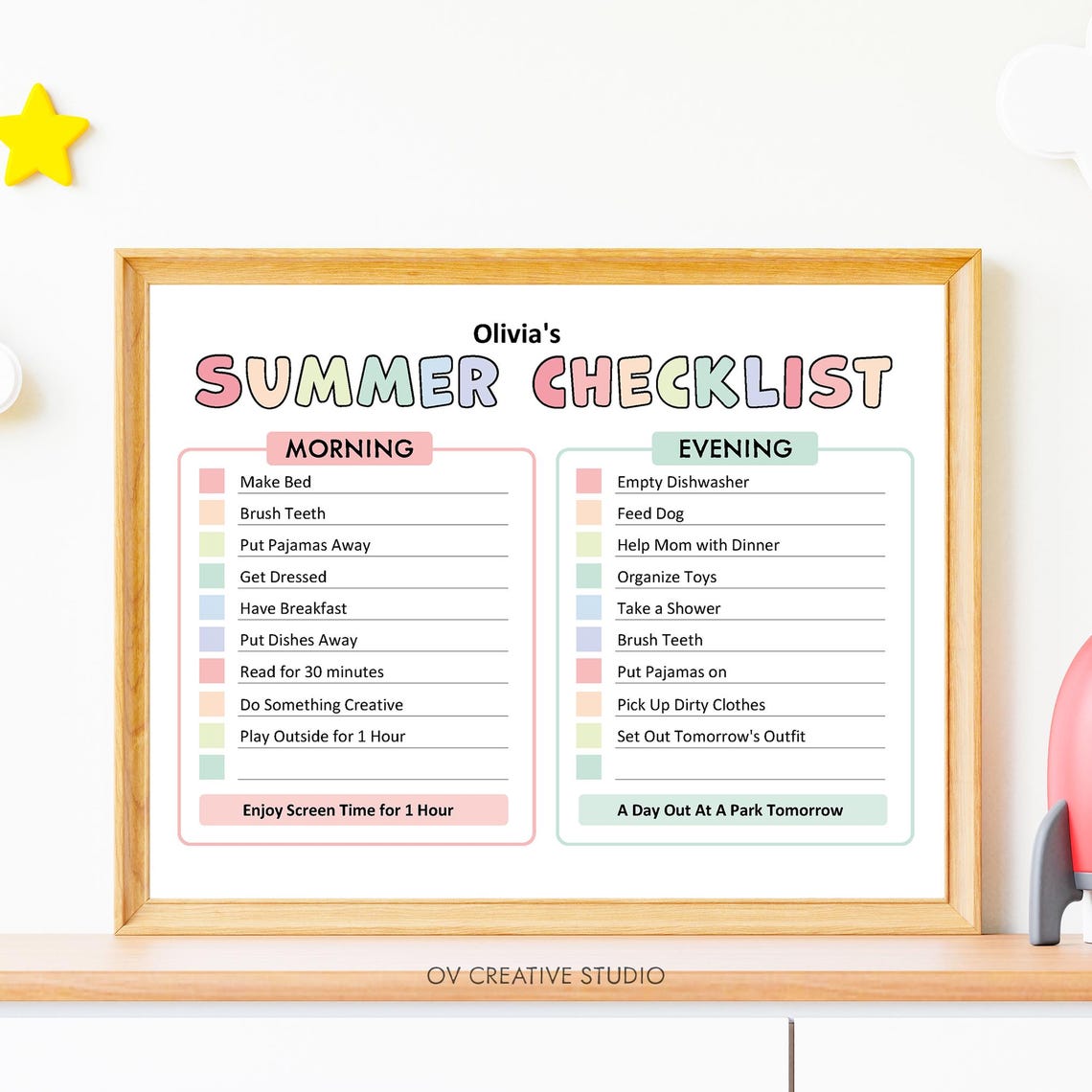 Editable Summer Checklist for Kids | Printable | Kids Responsibility ...
