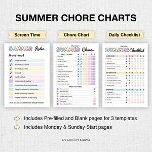 Editable Summer Planner for Kids 2024 Kids Summer Schedule, Chores ...
