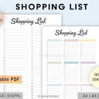 Grocery Shopping List Printable Weekly Shopping Checklist Template for ...