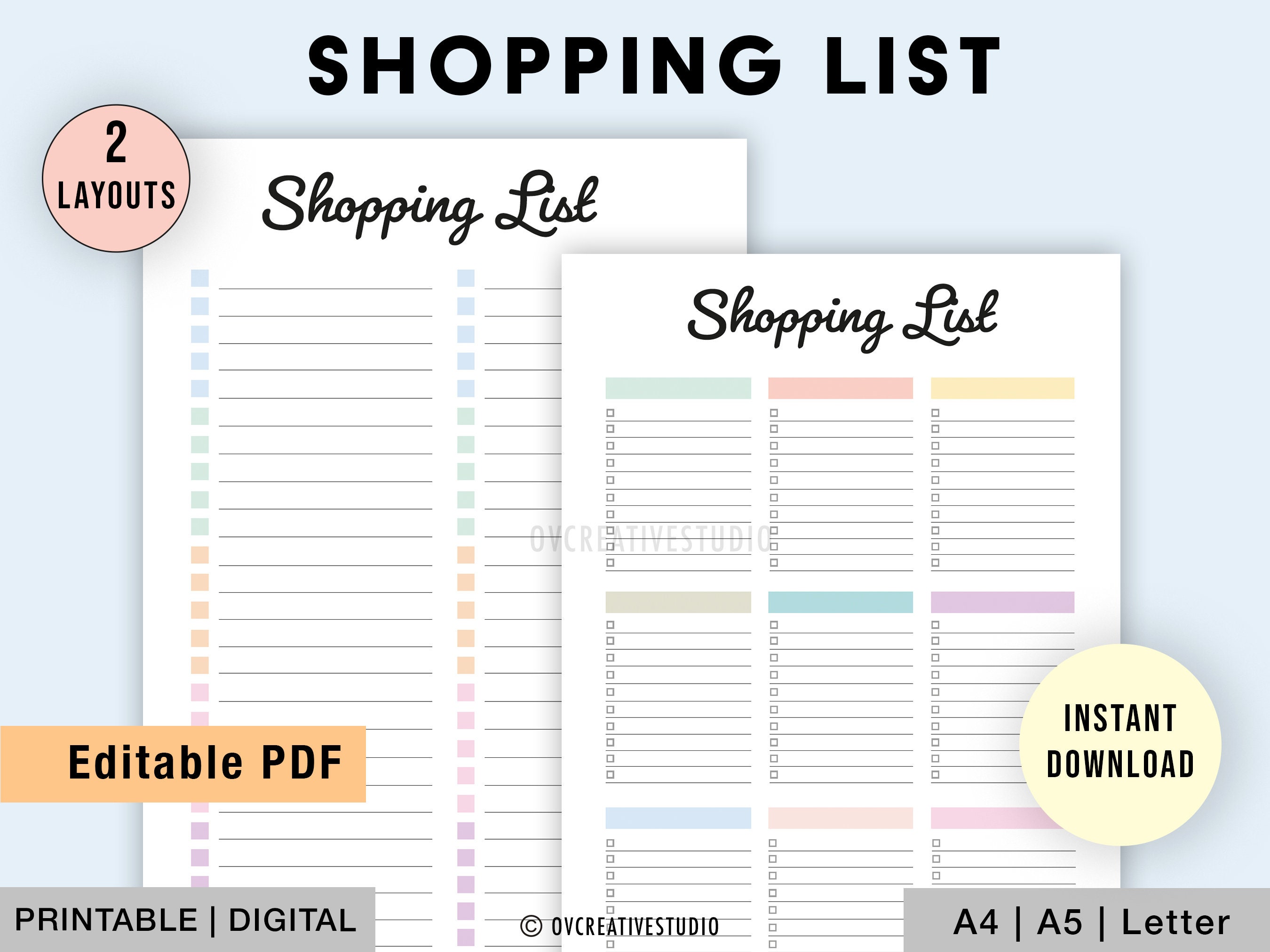 Editable Grocery List Template Editable Grocery List Template