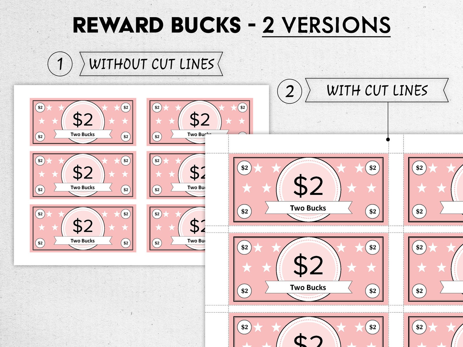 Editable Kids Reward Bucks | Printable | Mom Bucks, PDF Reward System ...