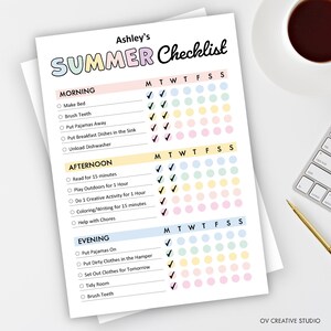 Editable Summer Checklist for Kids | Printable | Kids Responsibility ...