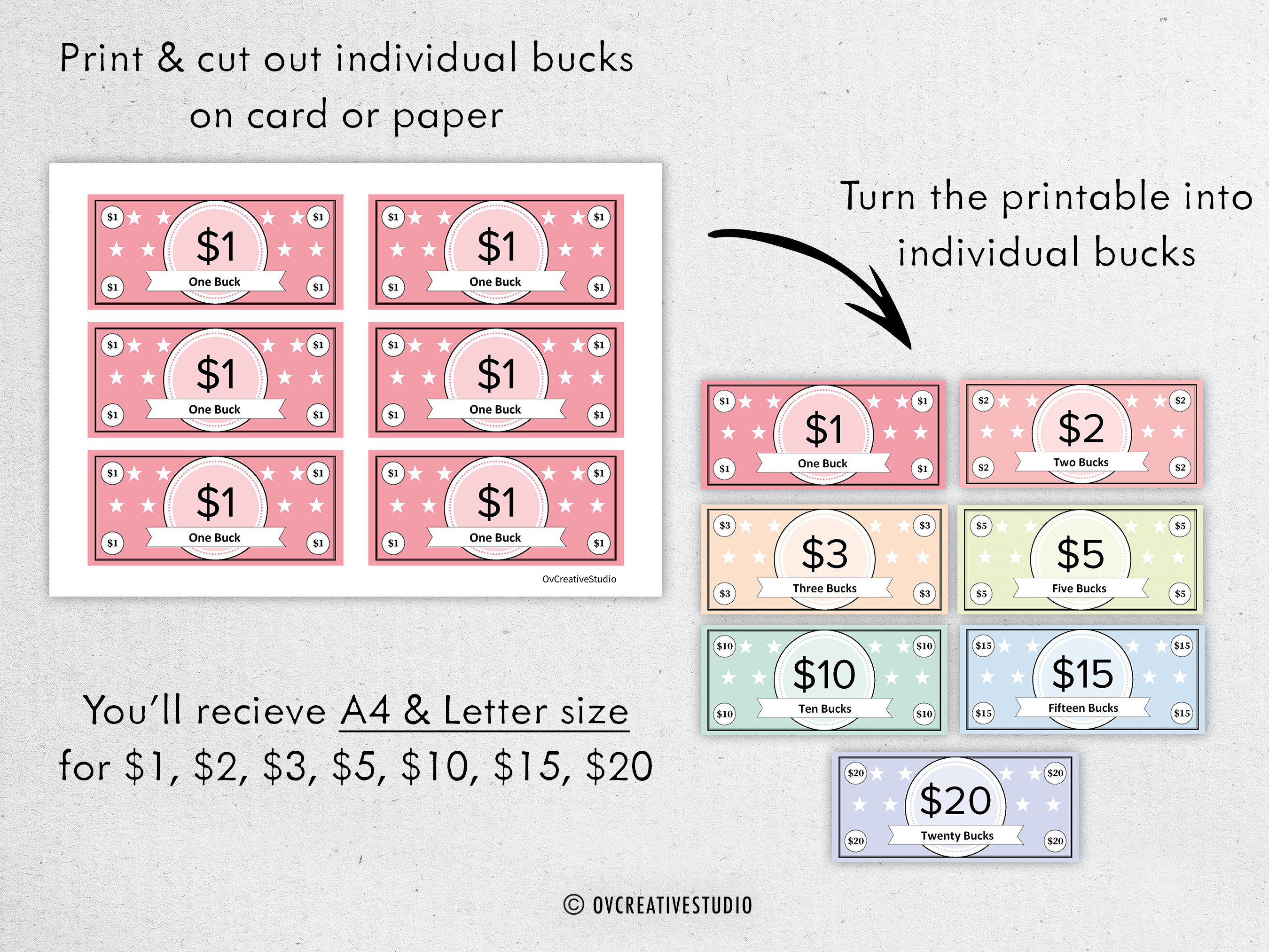 Editable Kids Reward Bucks | Printable | Mom Bucks, PDF Reward System ...