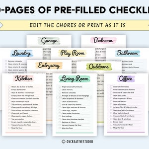Editable Cleaning Card | Room Cleaning Checklist | Cleaning Planner ...
