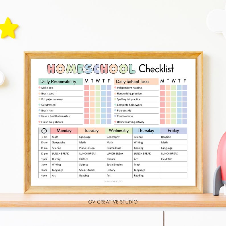 Editable Homeschool Checklist | Printable, Digital | Homeschool Planner ...