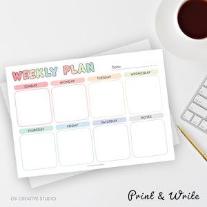 Editable Weekly Planner | Printable, Digital | Weekly Planner PDF ...