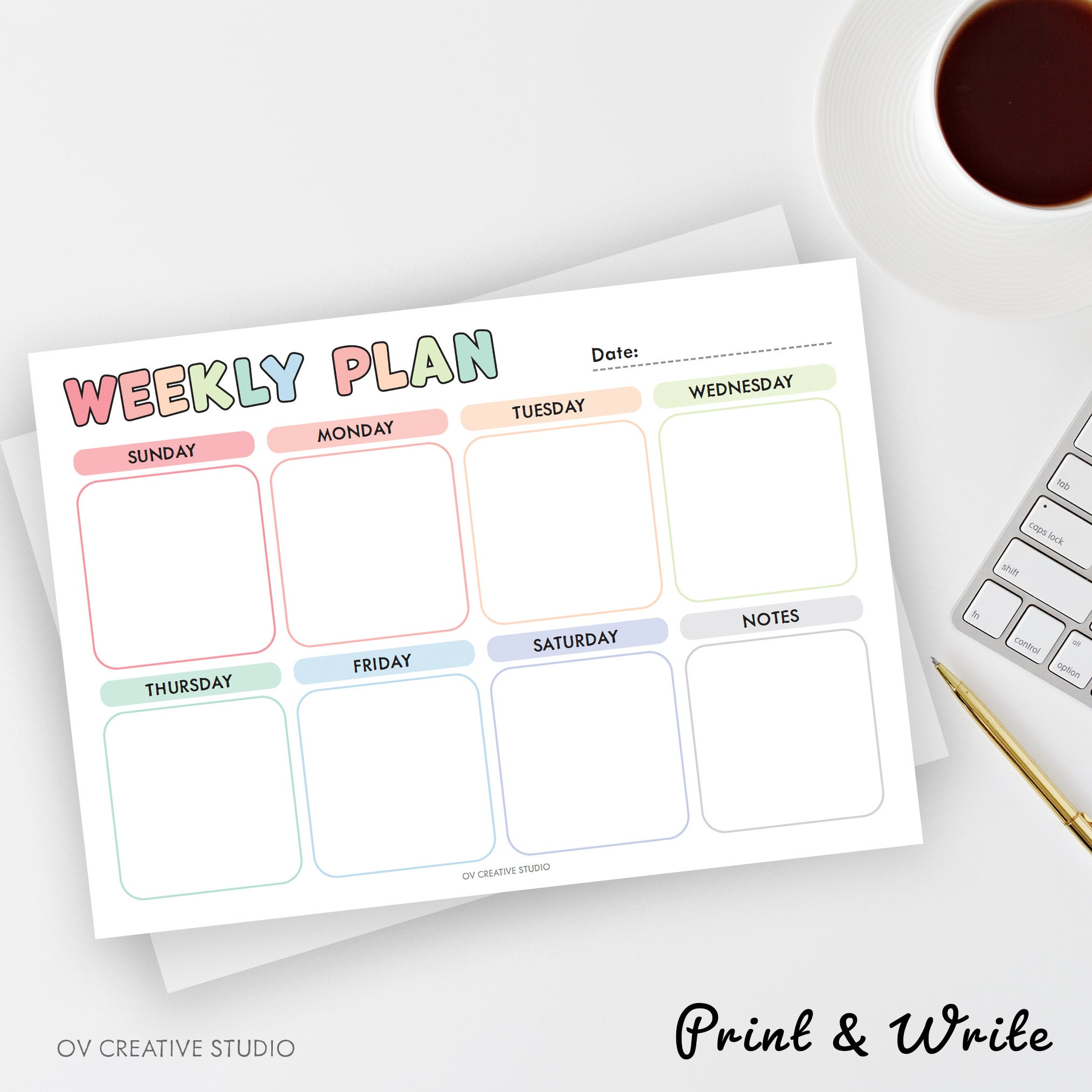 Editable Weekly Planner | Printable, Digital | Weekly Planner PDF ...