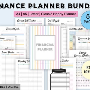 Printable Financial Planner BUNDLE | Digital PDF | Budget Tracker ...