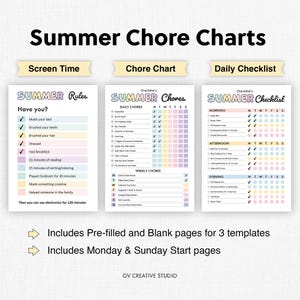 2025 Summer Planner for Kids | Kids Summer Schedule, Chores, Checklist ...
