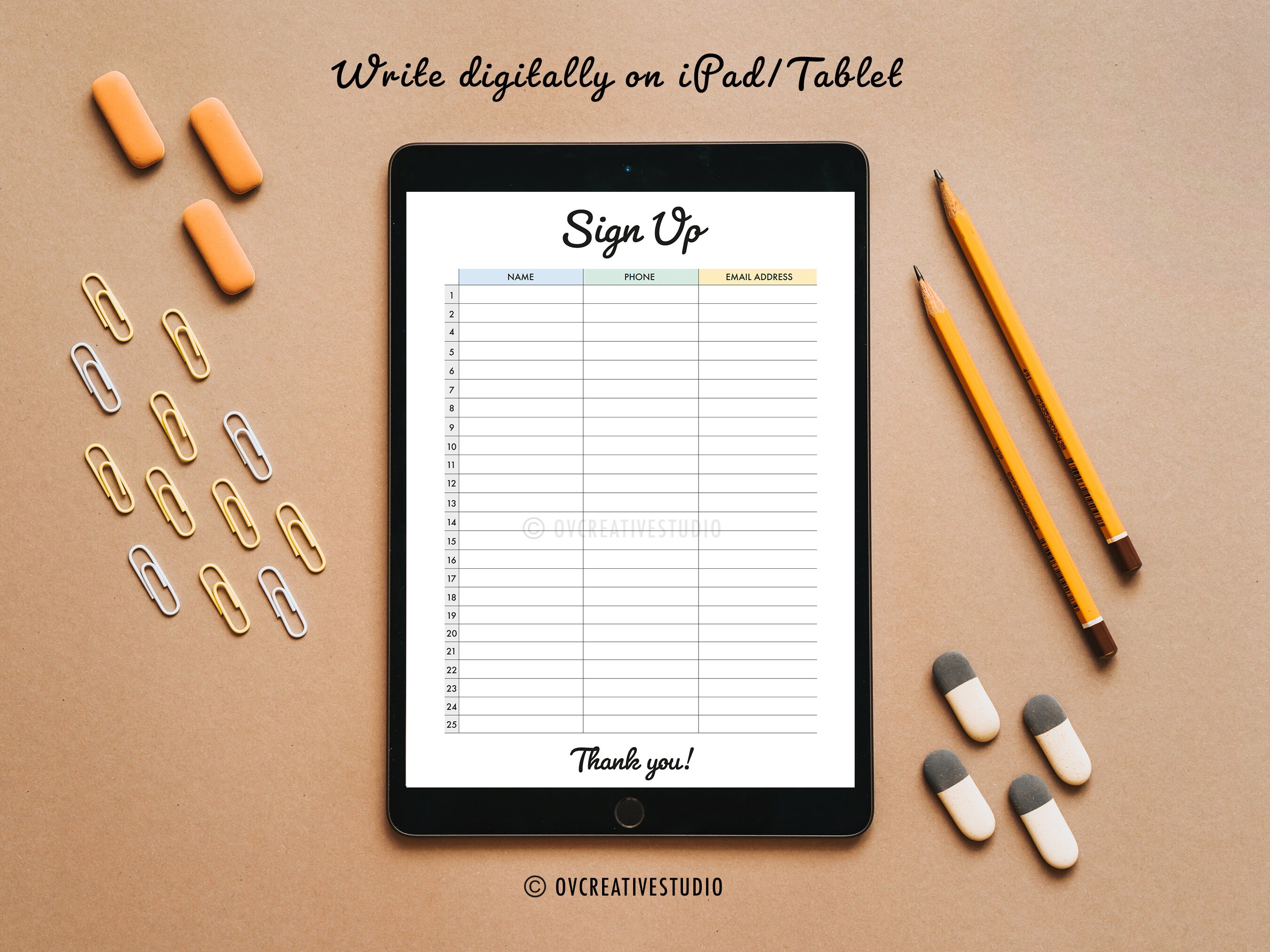 Editable Sign up Sheet Email Sign up Form Contact Details - Etsy