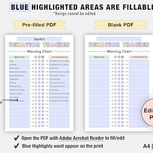 Editable Behavior Consequences 3 Strikes Warning Chart for Kids ...