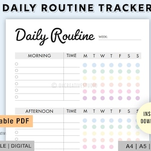 Editable Daily Routine Printable Daily Checklist Morning - Etsy UK