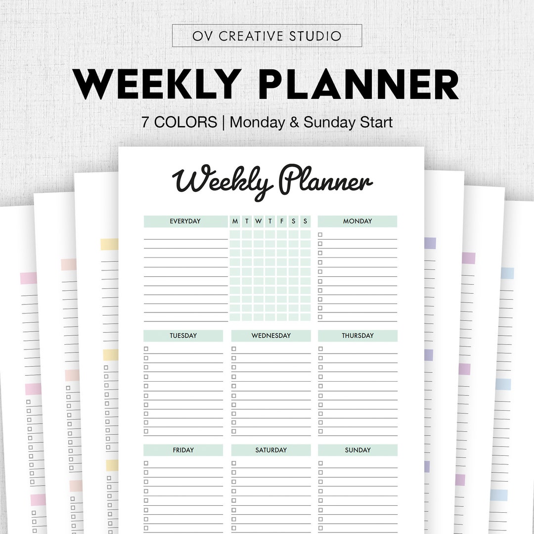 Editable Weekly Planner | Printable, Digital | Weekly Planner PDF ...