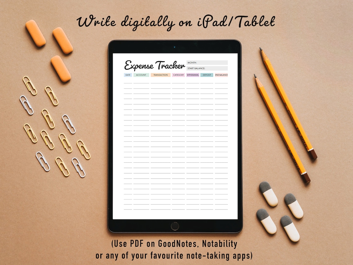 Editable Expense Tracker Printable Expense Log Digital | Etsy