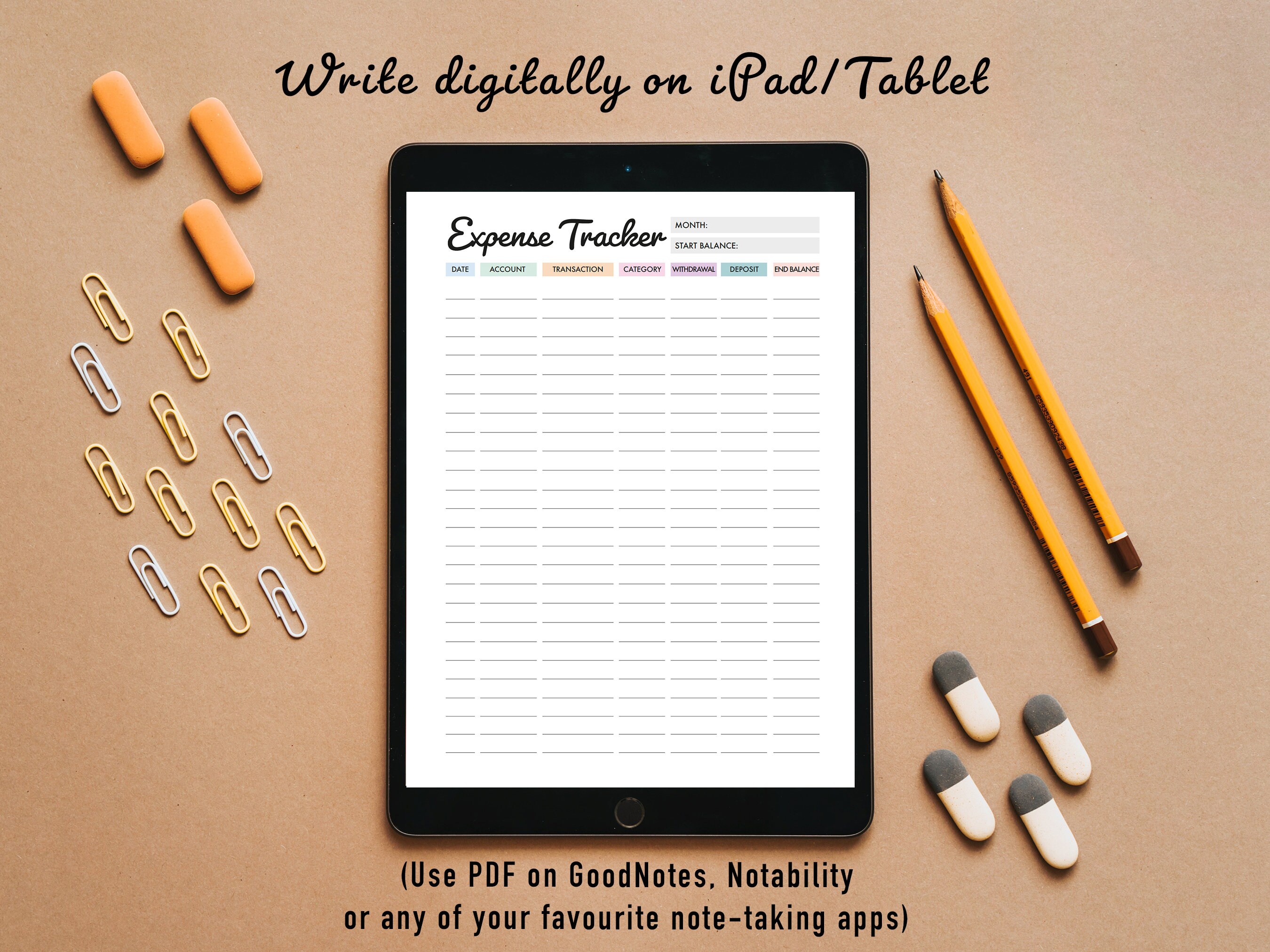 Editable Expense Tracker | Printable Expense Log | Digital | Expense ...