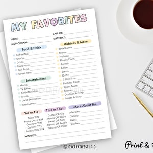 All About Me | Printable, Digital | Get to Know Me, Employee ...