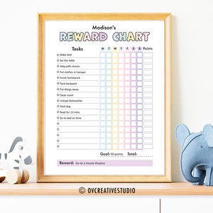 Reward Chart for Kids | Printable, Editable, Digital PDF | Weekly Chore ...