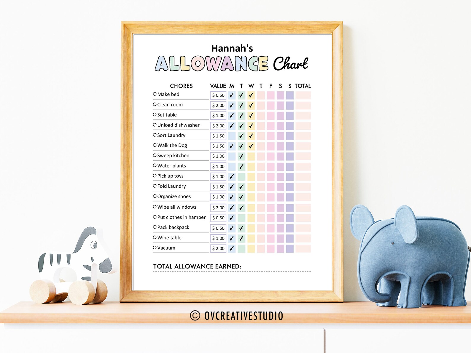 Editable Allowance Tracker Kids | Earn Money Chart | Daily Weekly ...