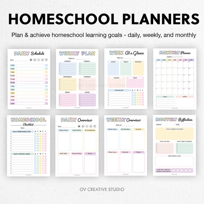 Editable Homeschool Planner Bundle 2025-2026 | Printable | Academic ...