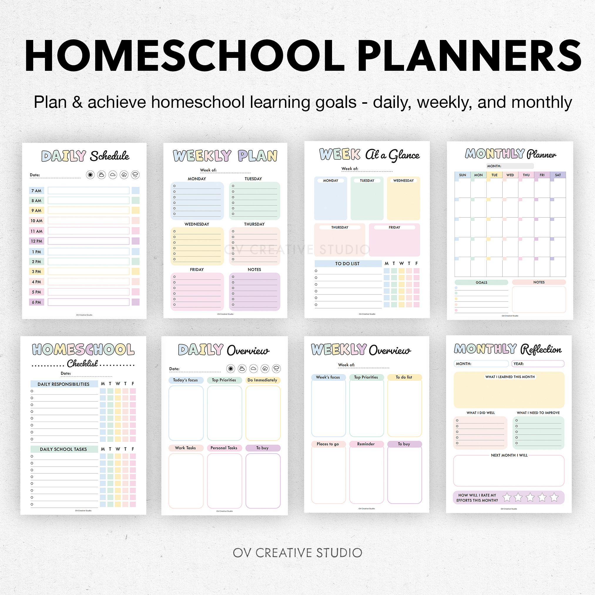 Editable Homeschool Planner Bundle 2025-2026 | Printable | Academic ...