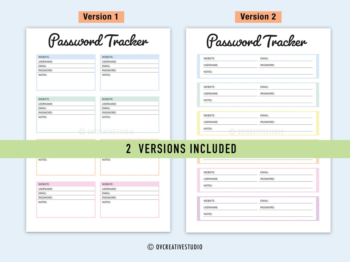 Editable Password Tracker Printable Digital Password Log - Etsy