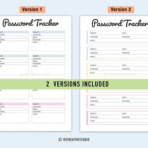 Editable Password Tracker | Printable, Digital | Password Log ...