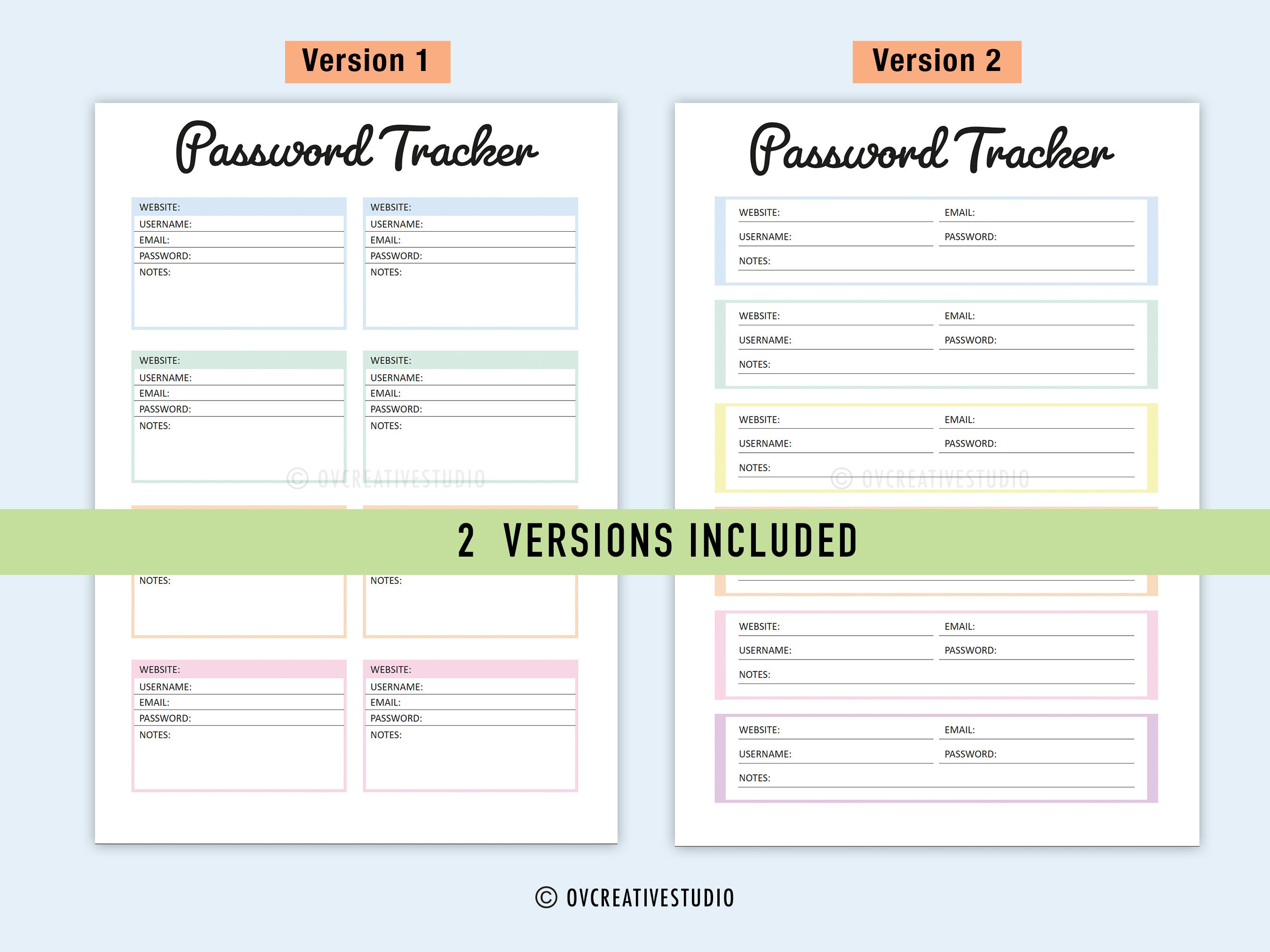 Editable Password Tracker Printable Digital Password Log | Etsy UK