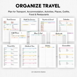 Travel Planner Printable, Digital, Editable PDF, Vacation, Holiday ...