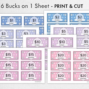 Editable Kids Reward Bucks | Printable | Mom Bucks, PDF Reward System ...