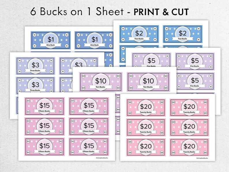 Editable Kids Reward Bucks | Printable | Mom Bucks, PDF Reward System ...