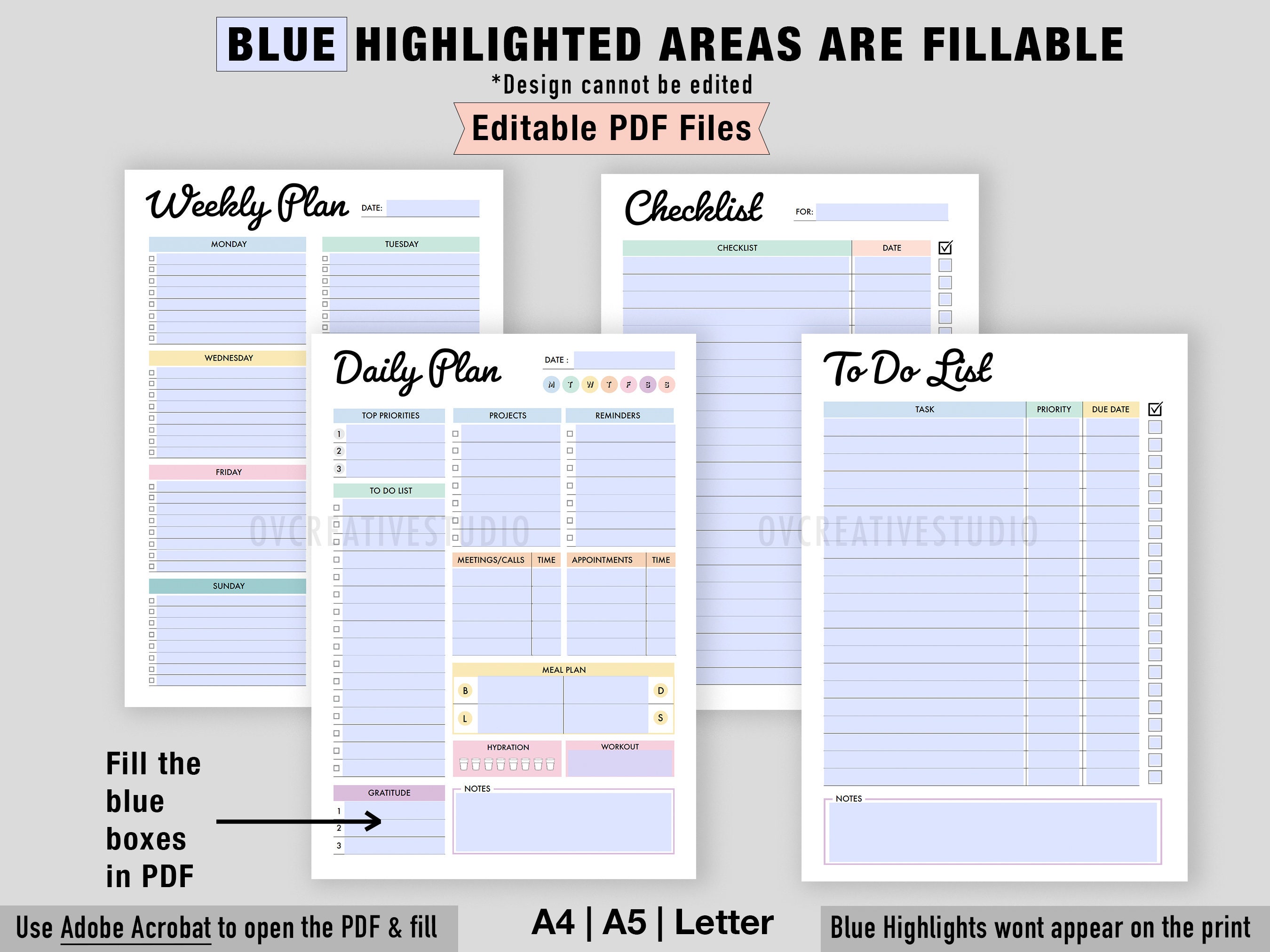 Editable to Do List Template Bundle Daily Weekly to Do List - Etsy