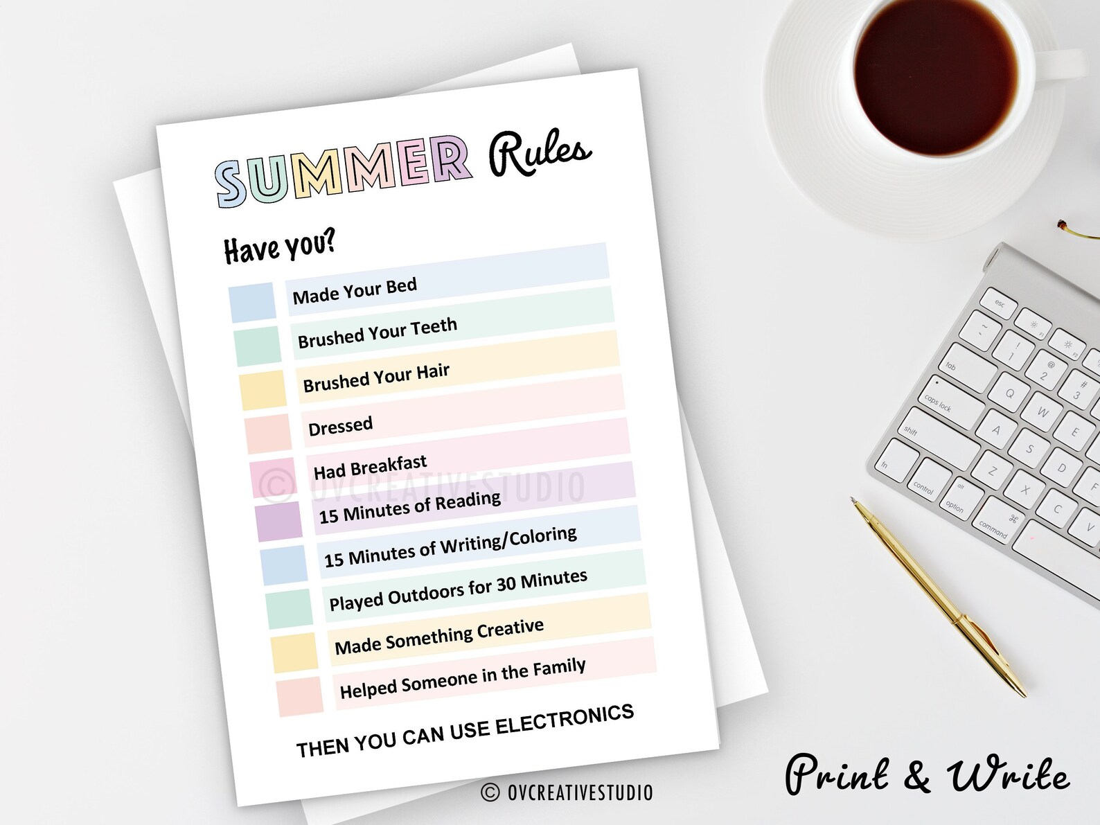 Editable Summer Rules for Kids | Printable Summer Rules | Summer ...