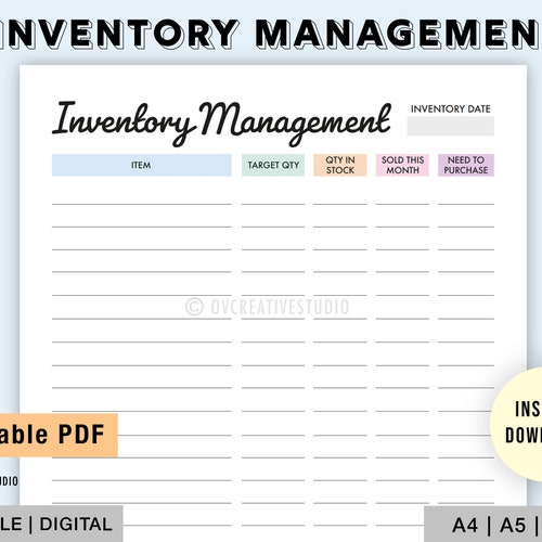 Editable Inventory Tracker Small Business Inventory - Etsy