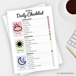 Editable Daily Checklist for Kids | Printable | Kids Responsibility ...