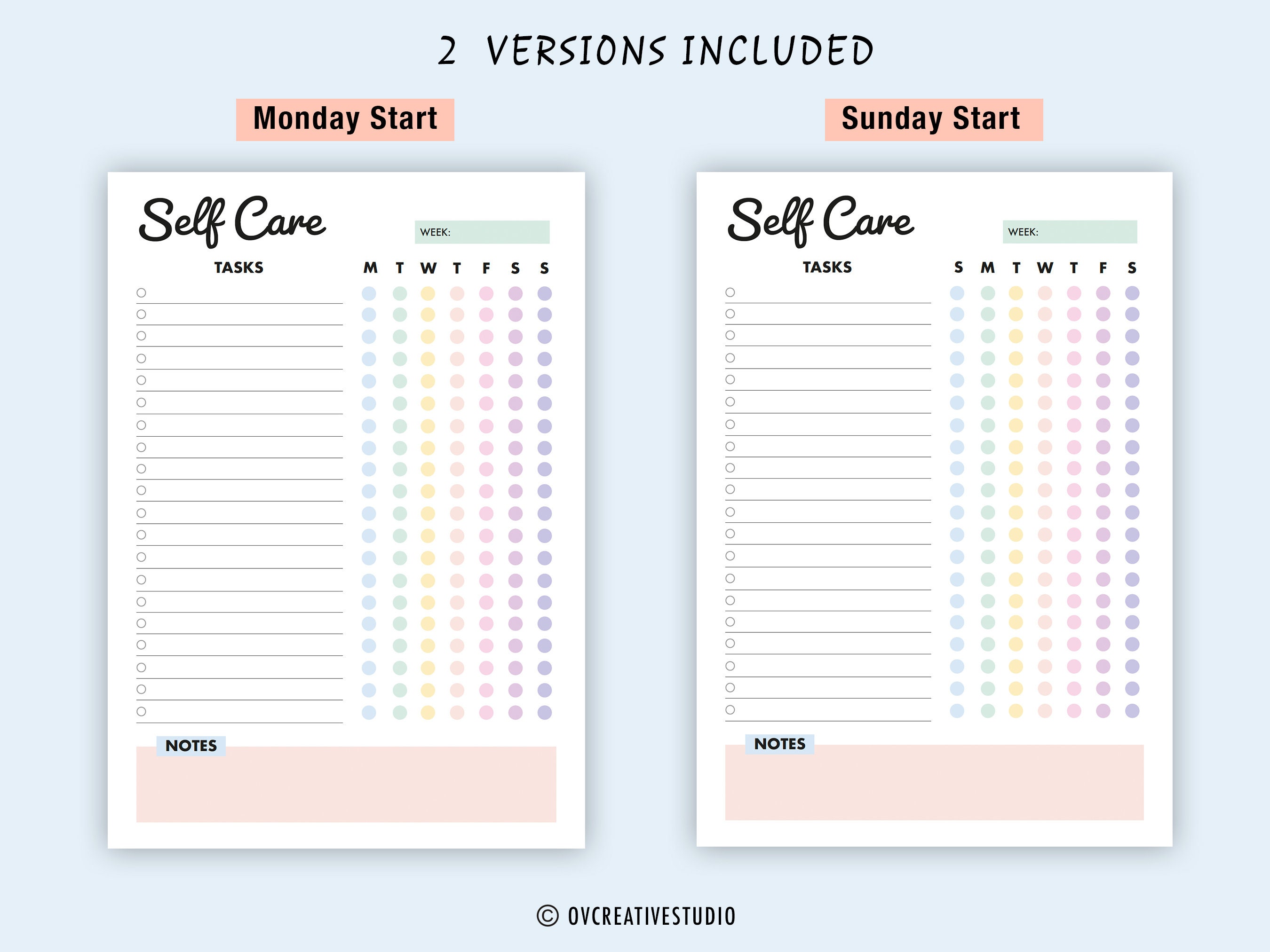 Editable Self Care Checklist Printable Digital PDF Weekly - Etsy UK