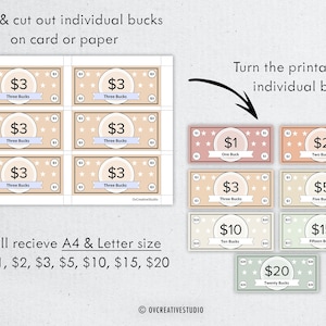 Editable Kids Reward Bucks | Printable | Mom Bucks, PDF Reward System ...