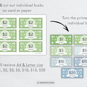Editable Kids Reward Bucks | Printable | Mom Bucks, PDF Reward System ...