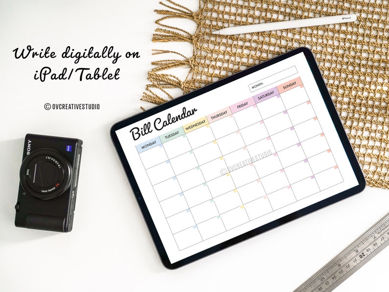 Editable Bill Calendar | Printable Monthly Bill Planner | Monthly Bill ...